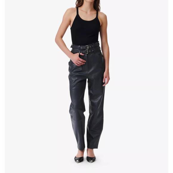 IRO | Pants & Jumpsuits | New Iro Bratis Leather Carrot Pants In Anthracite | Poshmark